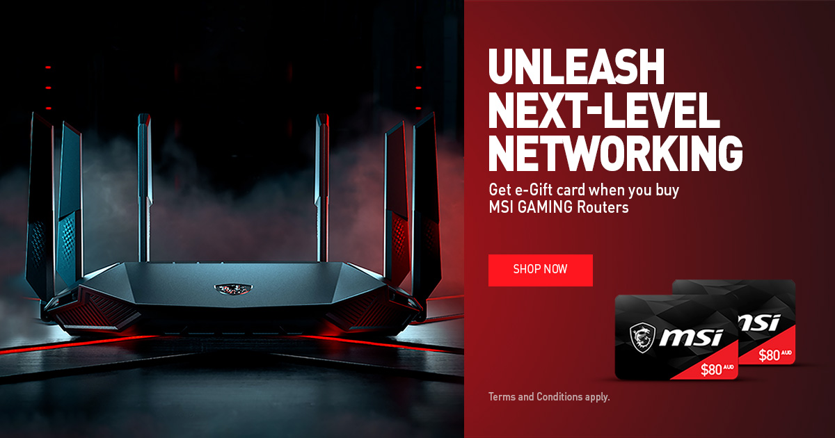 MSI RadiX AX6600 WiFi 6 Tri-Band Gaming Router Promotion