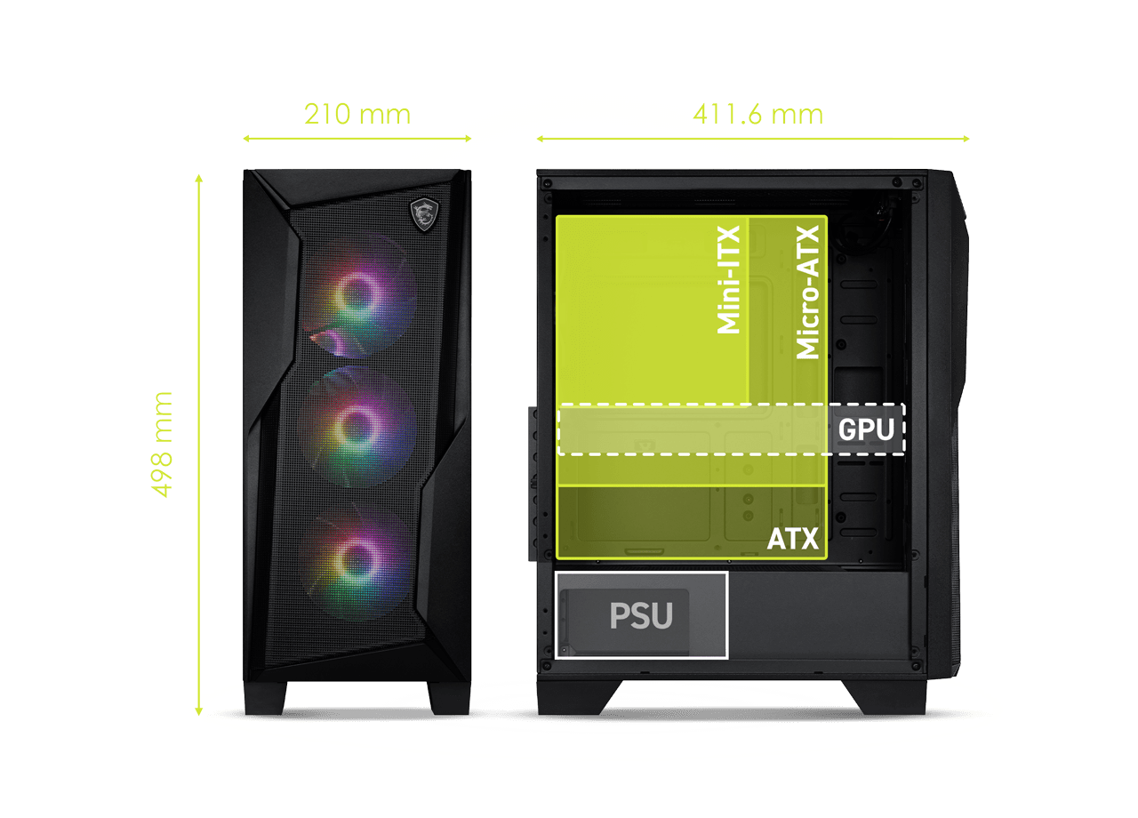 Buy MSI Mag Forge 130A Airflow Mid Tower ATX Cabinet - Computech Store