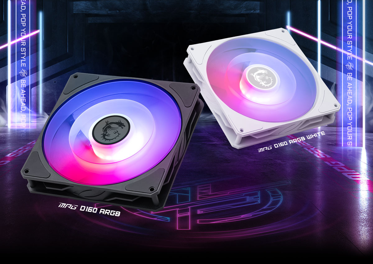 MPG D160 ARGB / WHITE | FAN | DOUBLE THE BLADES, MAXIMIZE THE AIRFLOW