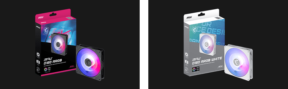 MPG D160 ARGB / WHITE | FAN | DOUBLE THE BLADES, MAXIMIZE THE AIRFLOW