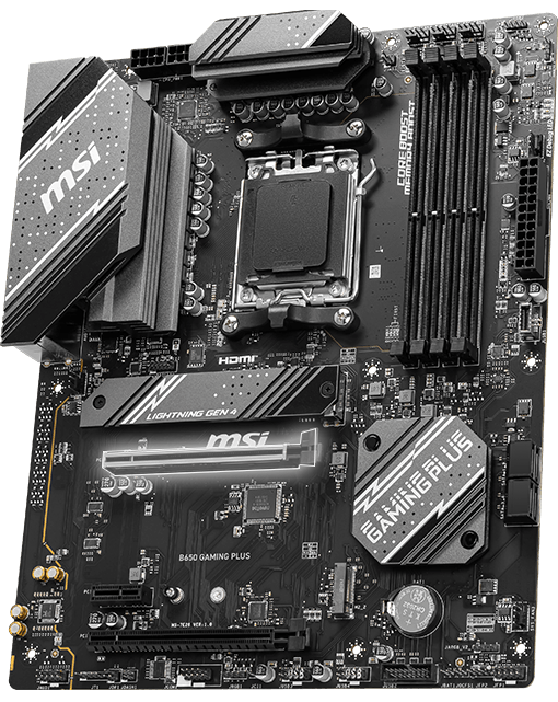 MSI B650 GAMING PLUS, ATX - AMD Ryzen 7000 - 12+2 Phases, DDR5, PCIe 4.0, 2.5G LAN