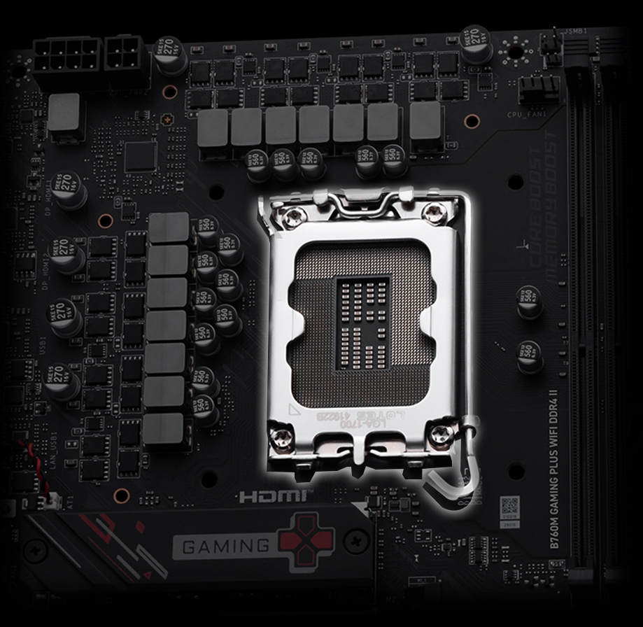 B760M GAMING PLUS WIFI DDR4 II - Intel 14th/13th/12th Gen -12 Phases, PCIe 4.0, 2.5G LAN, Wi-Fi 6E