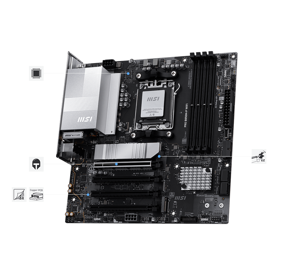 PRO B850M-P WIFI | PRO Series Motherboards｜Best Motherboard for AI PC｜MSI