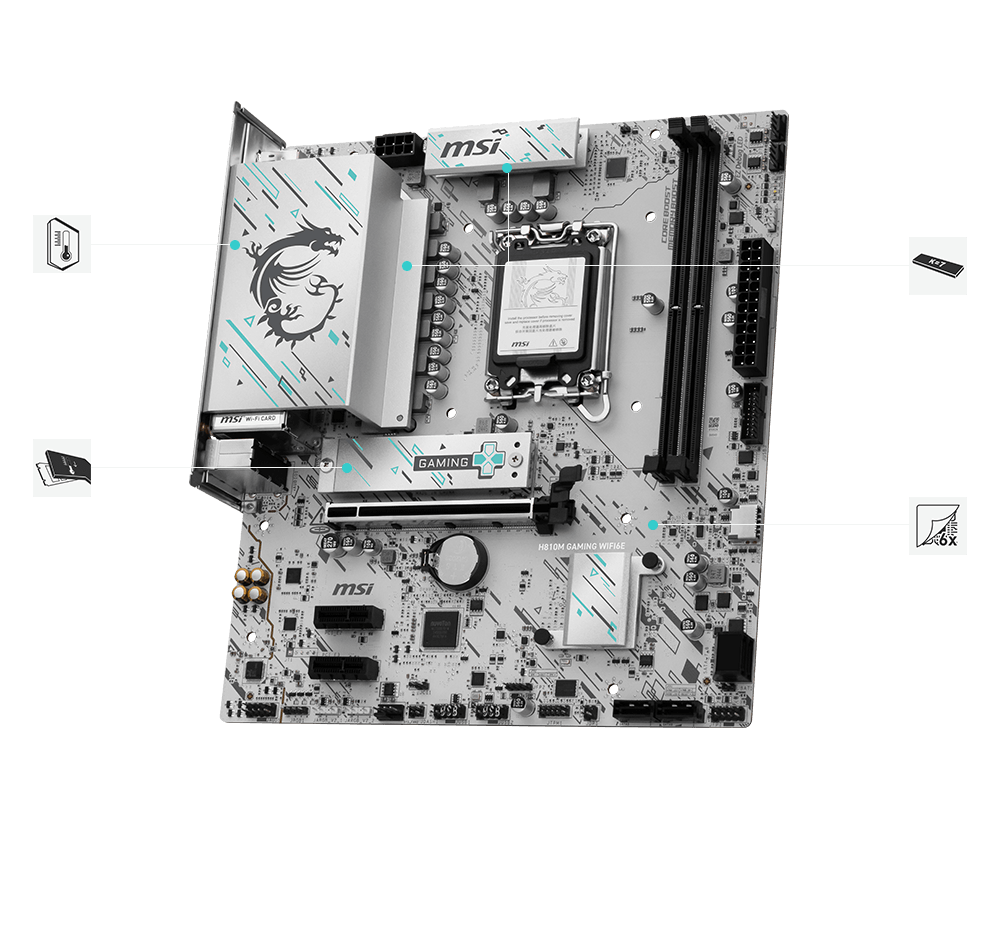 H810M GAMING WIFI6E | Gaming Motherboards｜Best Motherboard for AI PC｜MSI