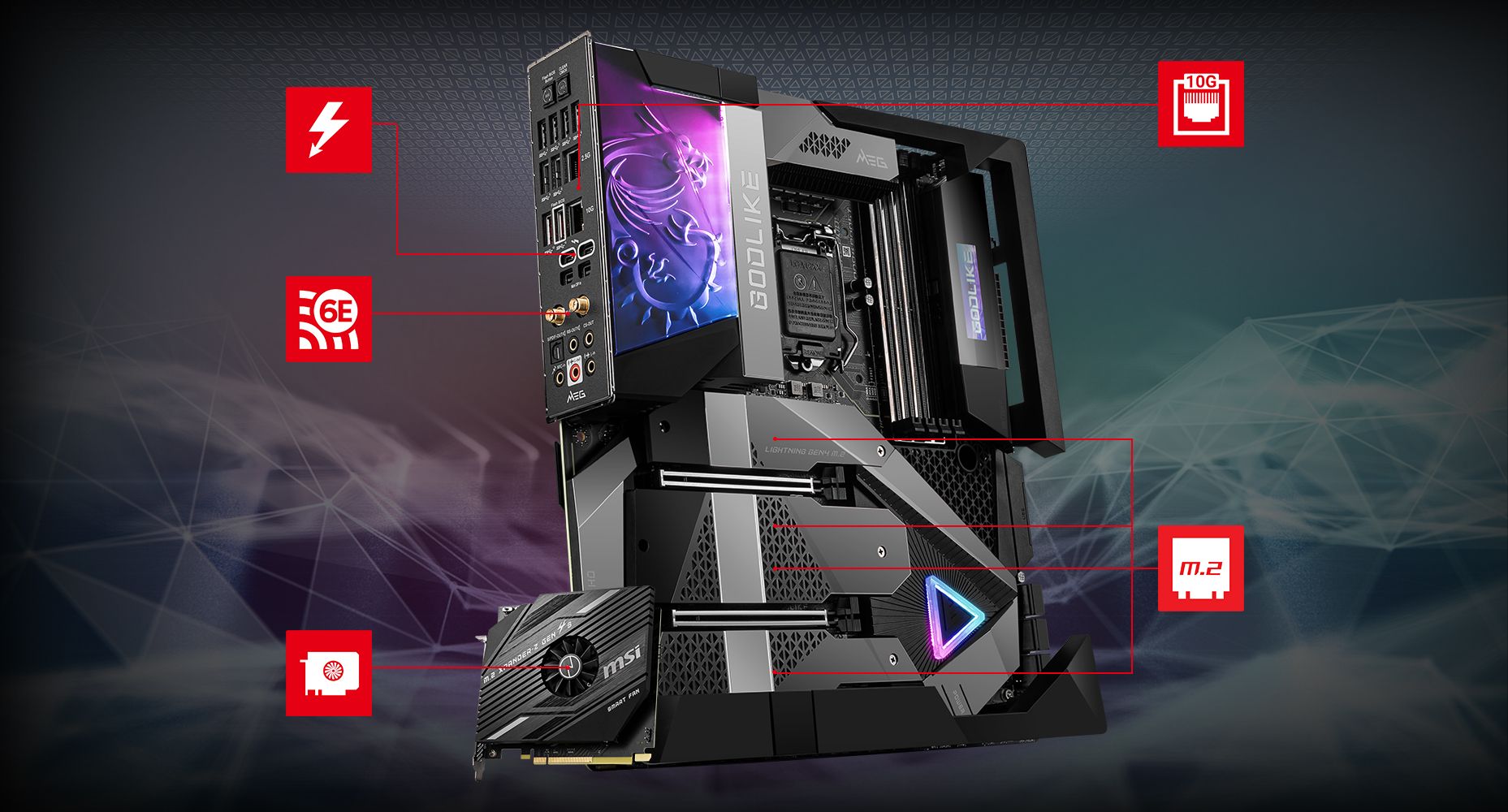 MSI MEG Z590 GODLIKE WiFi 5600mhz(OC) M.2 1200p E-ATX Anakart, 210223059