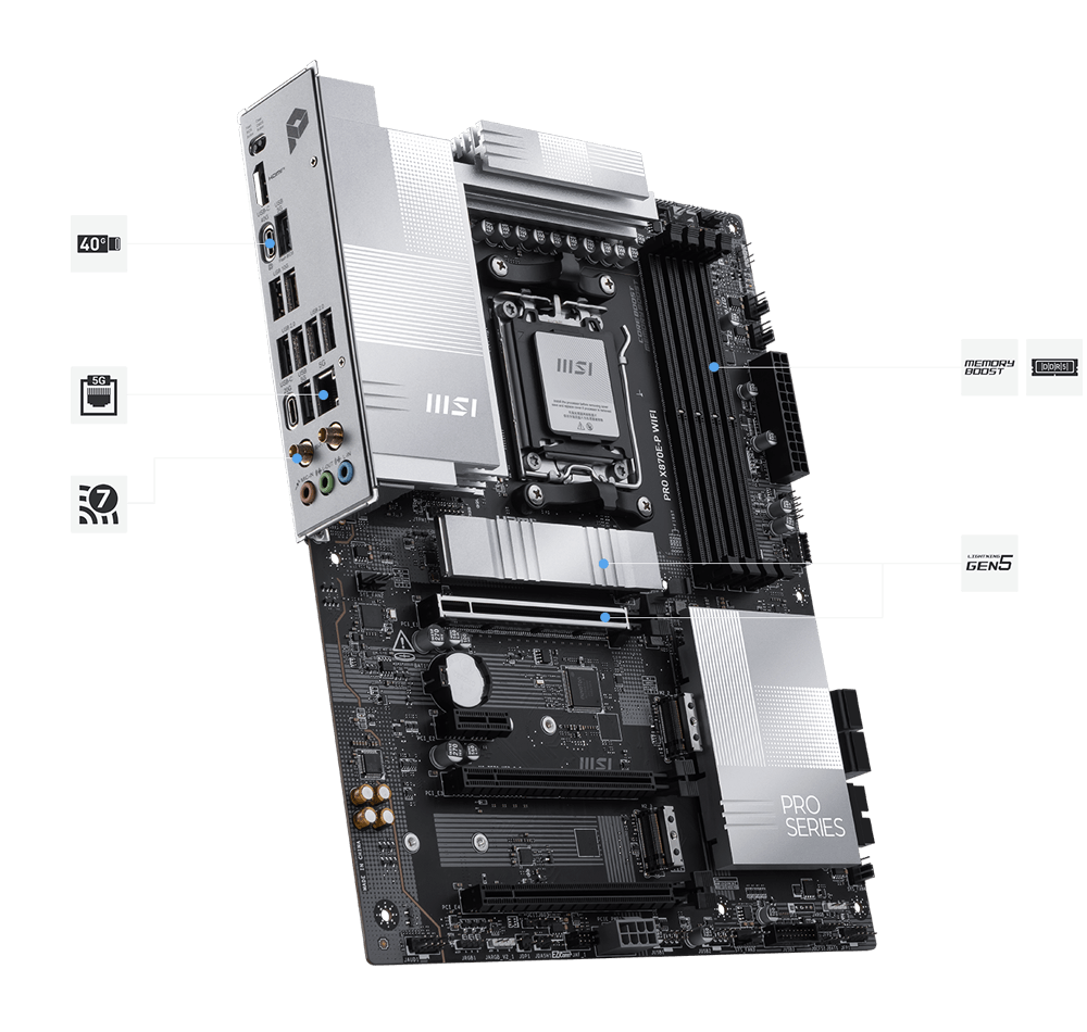PRO X870E-P WIFI | PRO Series Motherboards｜Best Motherboard for AI PC｜MSI