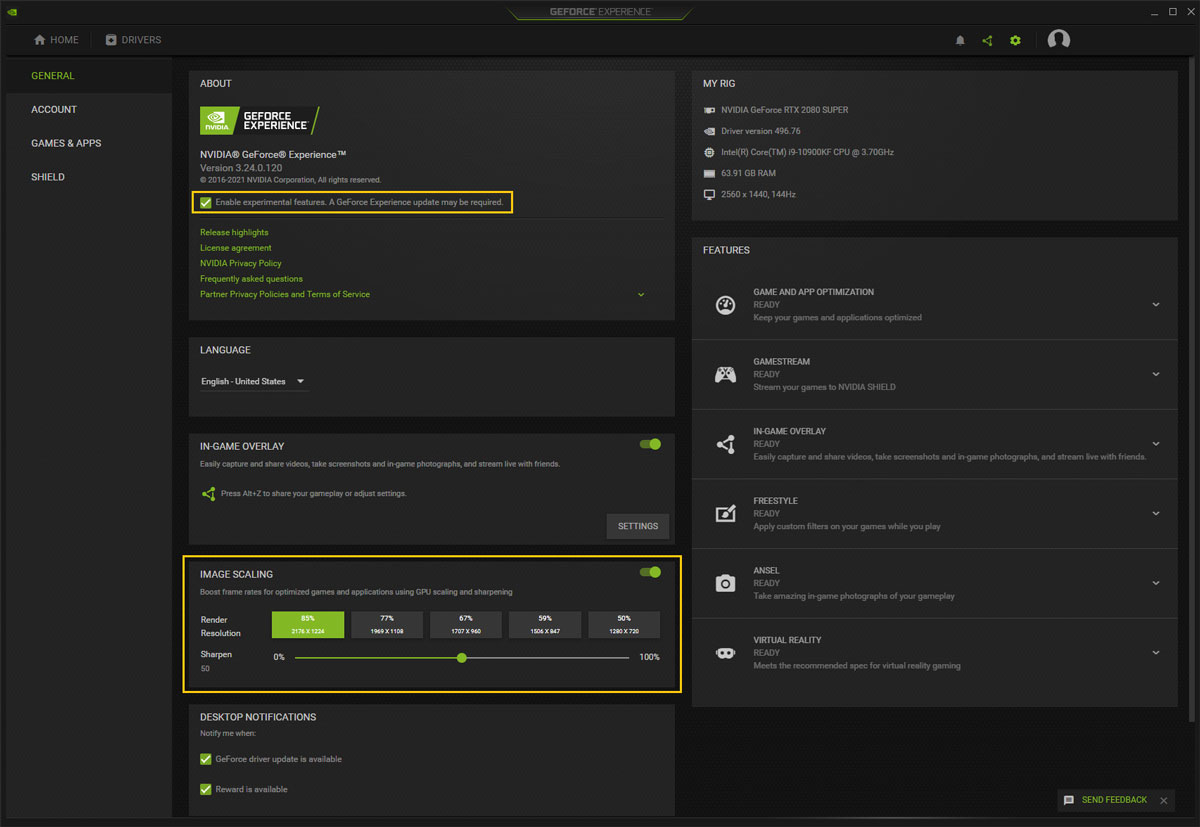 MAX FPS MAX Quality NVIDIA Image Scaling
