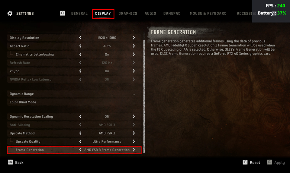 Enable Frame Generation on MSI Claw 8 AI+ Guide