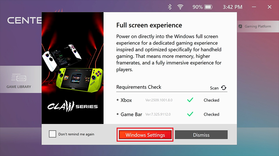 MSI Brasil - Ativando o Xbox Full Screen Experience (FSE) no MSI Claw
