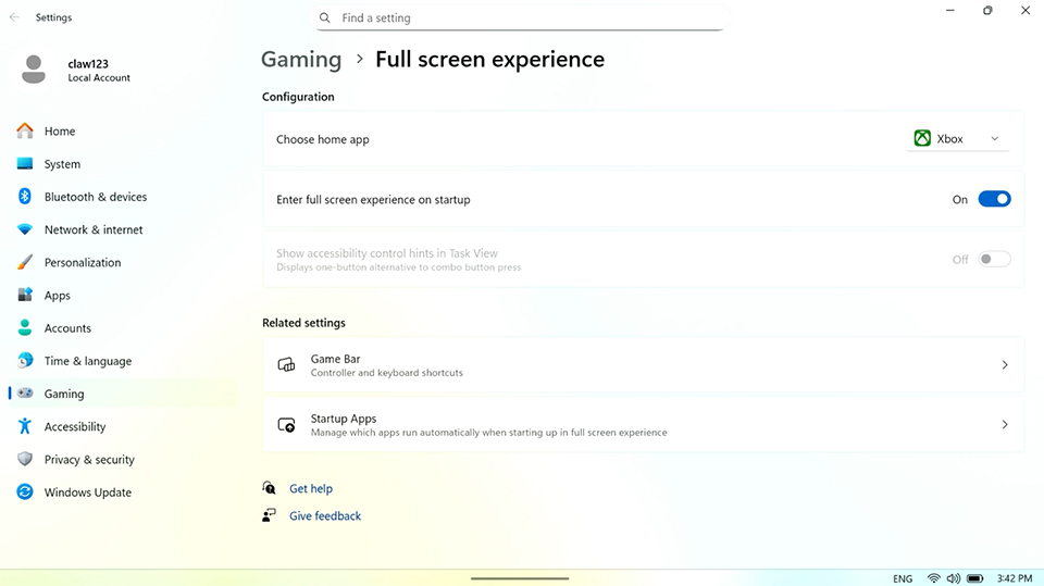 MSI Brasil - Ativando o Xbox Full Screen Experience (FSE) no MSI Claw