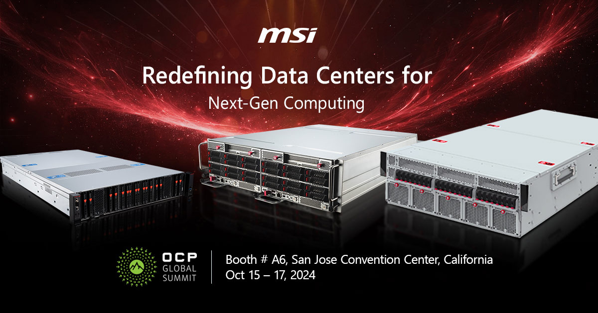 MSI Showcases DC-MHS, CXL Memory Expansion, and MGX AI Servers at OCP 2024
