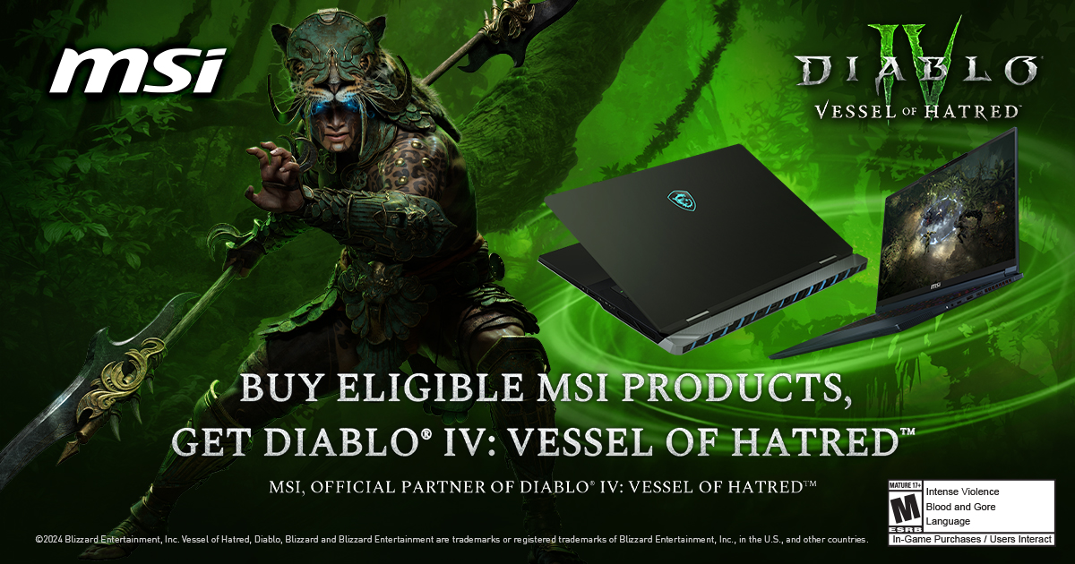 Diablo® IV: Vessel of Hatred™ x MSI Promotion