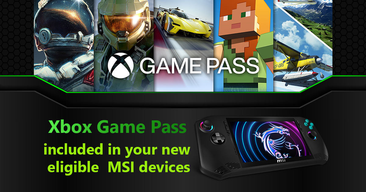 Get Xbox Game Pass with you new eligible MSI devices