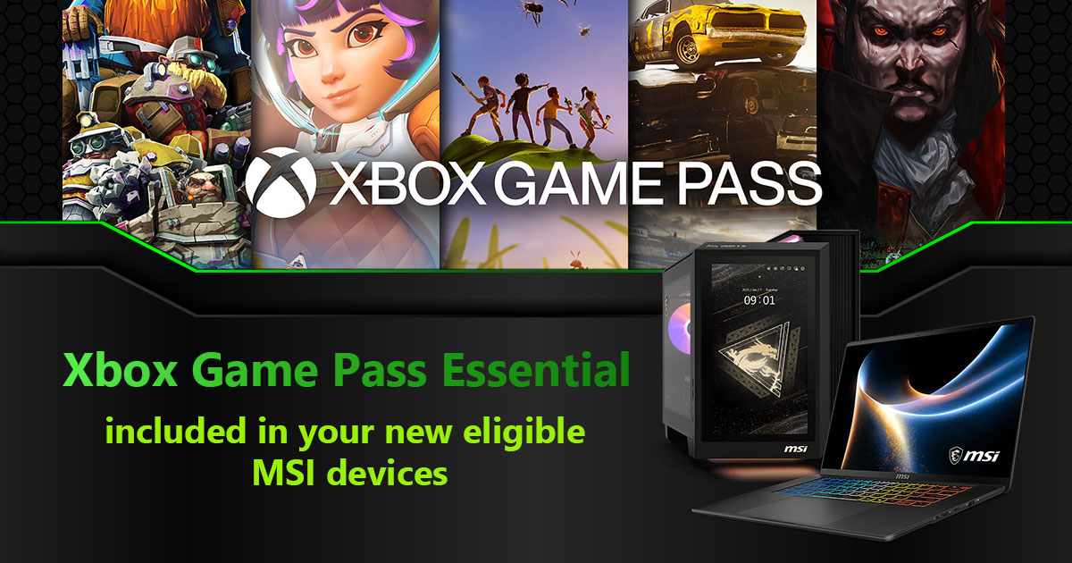 Get Xbox Game Pass with your new MSI devices